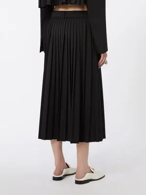 Max Mara Plissé-pleated Gabardine Midi Skirt