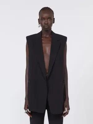 Max Mara Oversized Viscose Gilet - Black