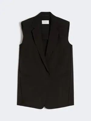 Max Mara Oversized Viscose Gilet - Black