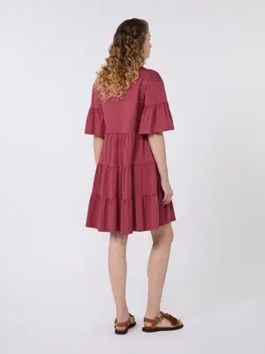Max Mara Cotton Jersey Kaftan Dress - Cherry