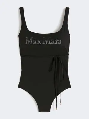 Max Mara Logo Jersey Swimsuit - Black