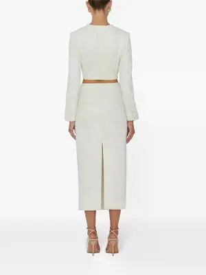 ROTATE BY BIRGER CHRISTENSEN Structured Bouclé Cropped Jacket