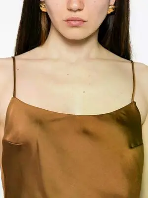Andamane Ninfea Ruched Open-back Maxi Dress - Brown