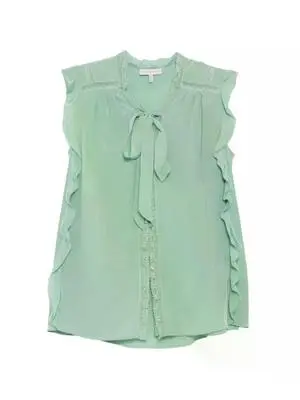 Shiatzy Chen Lace Chiffon Halter Top - Green