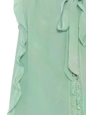 Shiatzy Chen Lace Chiffon Halter Top - Green