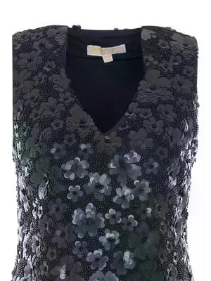 Michael Kors Sequin-embellished Floral-appliqué Dress