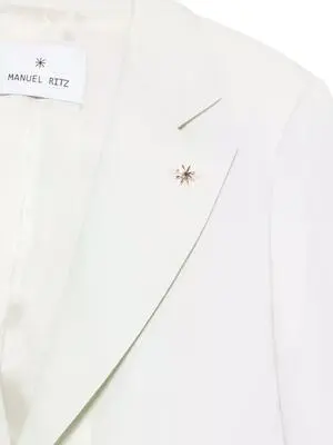 MANUEL RITZ Peak-lapels Single-breasted Blazer - Neutrals