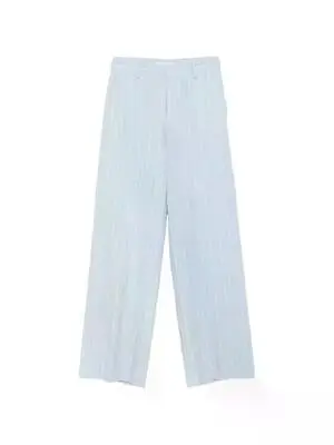 MANUEL RITZ Pinstripe Wide Leg Trousers - Blue