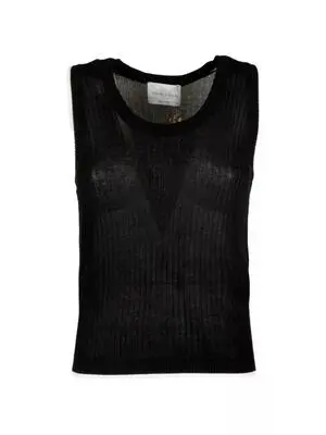 CINQUE Ribbed-knit Tank Top - Black