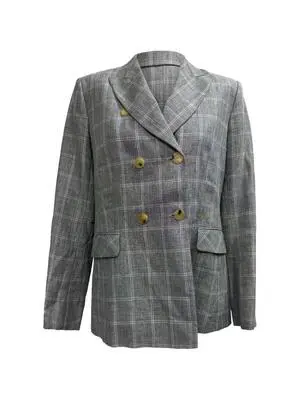 Sandro Iveline Check-print Double-breasted Blazer