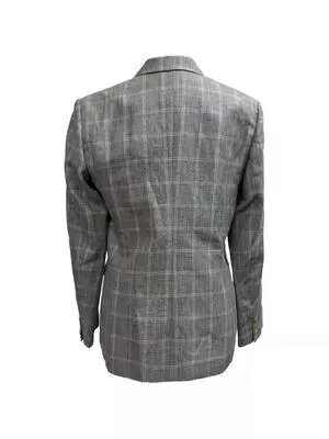 Sandro Iveline Check-print Double-breasted Blazer