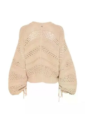 Liu Jo Open-knit Drawstring-cuff Sweater