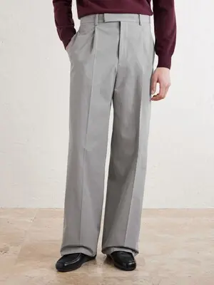JIL SANDER Straight-leg Cotton Trousers - Gray
