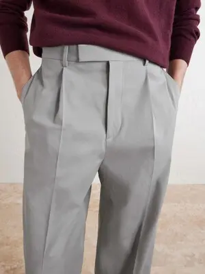 JIL SANDER Straight-leg Cotton Trousers - Gray