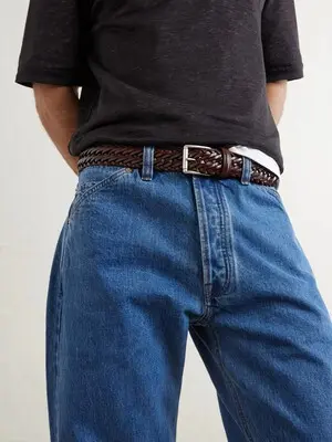 Anderson's 3.5cm Woven Leather Belt