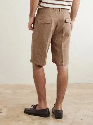 Massimo Alba Alaccia Straight-leg Pleated Linen Shorts