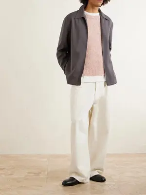 JIL SANDER Twill Zip-up Overshirt - Gray