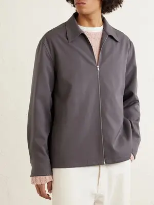 JIL SANDER Twill Zip-up Overshirt - Gray