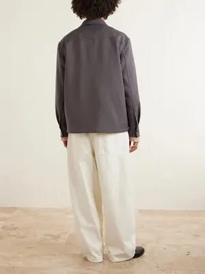 JIL SANDER Twill Zip-up Overshirt - Gray