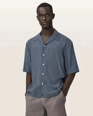ALLSAINTS Purley Oversized Short Sleeve Shirt - Grey