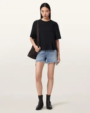ALLSAINTS Sofia Lisa Boxy Embroidered T-shirt - Black