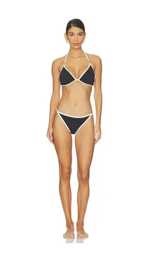 L'Agence Violet String Hipster Bikini Bottom - Black
