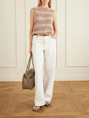 Varley Deeley Striped Crochet Cotton Vest - Multi