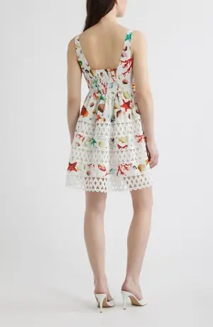 LAYERED WITH LOVE Giorgia Lace Inset Cotton Mini Sundress