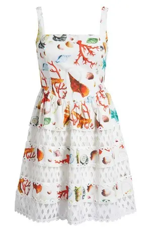 LAYERED WITH LOVE Giorgia Lace Inset Cotton Mini Sundress