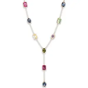 LAUREN Beldon Stone Station Y-necklace - Gld/multi