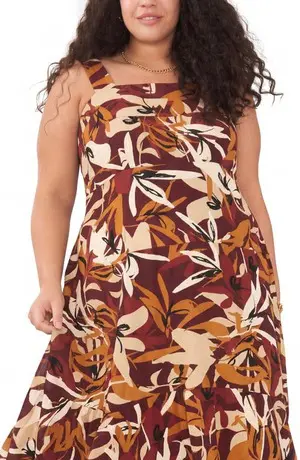 Vince Camuto Printed Sleeveless Maxi Dress