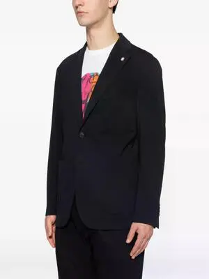 MANUEL RITZ Notched-lapels Patch-pockets Blazer - Blue
