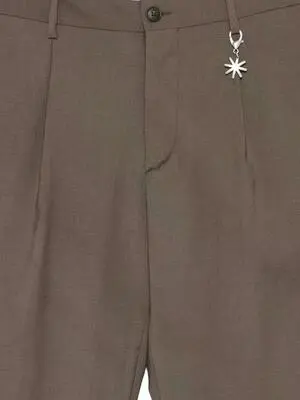 MANUEL RITZ Pleated Turn-up Trousers - Brown