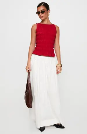 Princess Polly Marleene Smocked Tank - Red