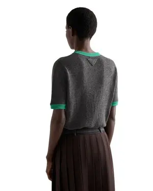 Prada Cashmere Crew Neck Sweater - Slate/green