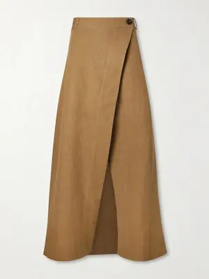 Le Kasha Raqi Linen Maxi Skirt - Brown