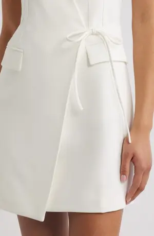 OPEN EDIT Icon Blazer Wrap Dress - Ivory