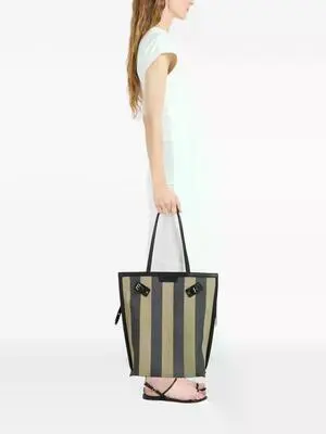 Proenza Schouler North South Days Striped Canvas Tote Bag - Green
