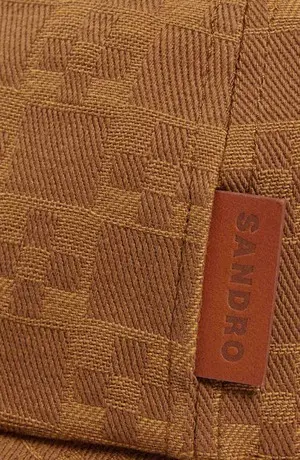 Sandro Denim Baseball Cap With Cross Motif - Camel