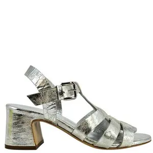 MADISON MAISON Metallic Caged Gladiator Sandals - Silver