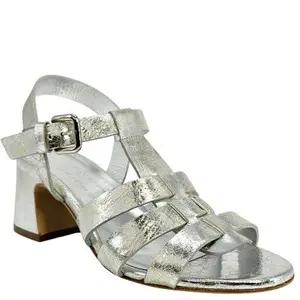 MADISON MAISON Metallic Caged Gladiator Sandals - Silver