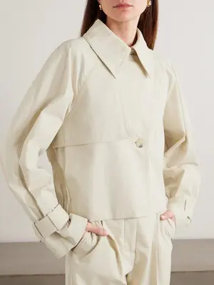 JOSEPH Suber Cropped Cotton-gabardine Jacket - Neutrals
