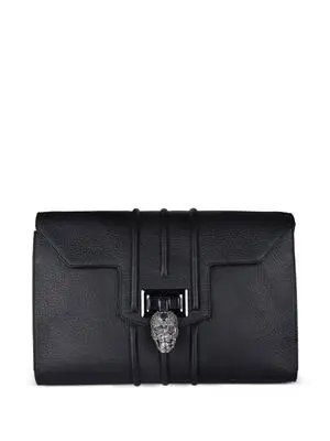 Philipp Plein Rhinestone Skull Embellished Leather Shoulder Bag