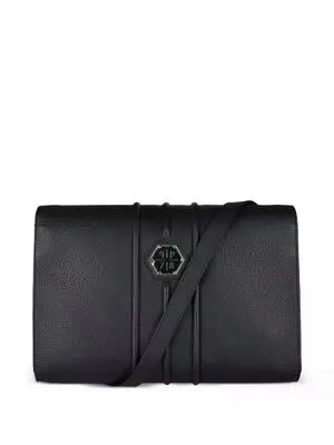 Philipp Plein Rhinestone Skull Embellished Leather Shoulder Bag