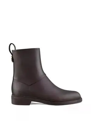 Loro Piana Kilda Engraved Detail Leather Boots - Brown