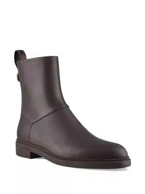 Loro Piana Kilda Engraved Detail Leather Boots - Brown