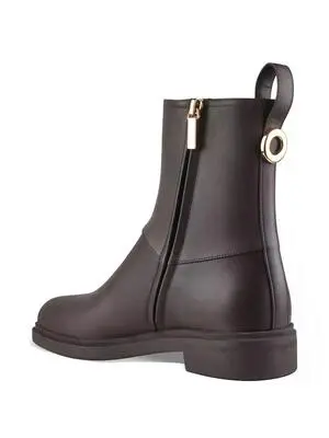 Loro Piana Kilda Engraved Detail Leather Boots - Brown