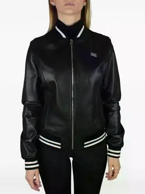 Philipp Plein Leather Bomber Jacket