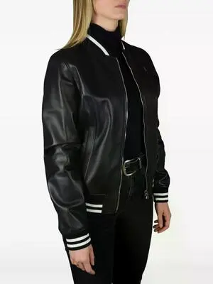 Philipp Plein Leather Bomber Jacket