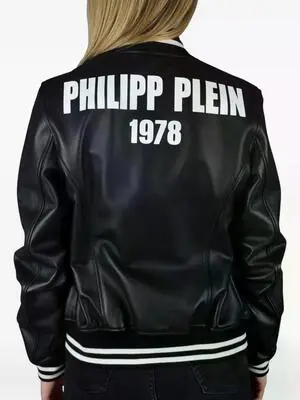Philipp Plein Leather Bomber Jacket